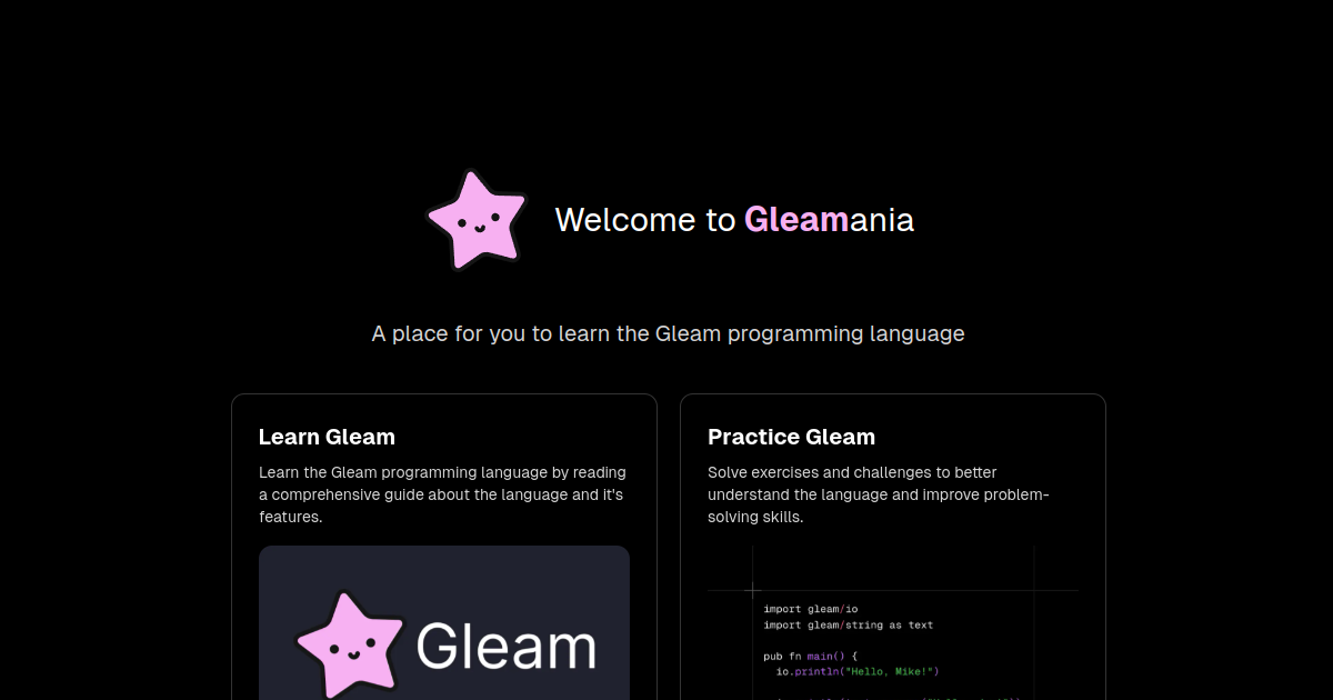 Gleamania - Learn the Gleam programming language